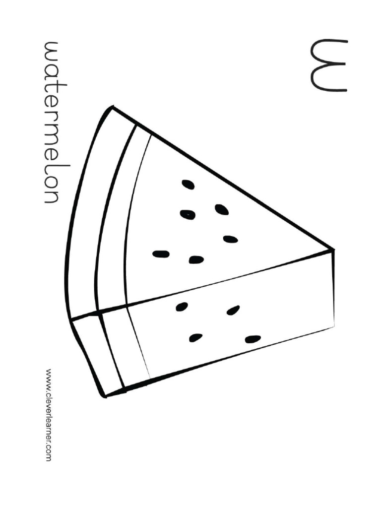 W2-w-is-for-watermelon-coloring-sheet-for-children (1) | PDF