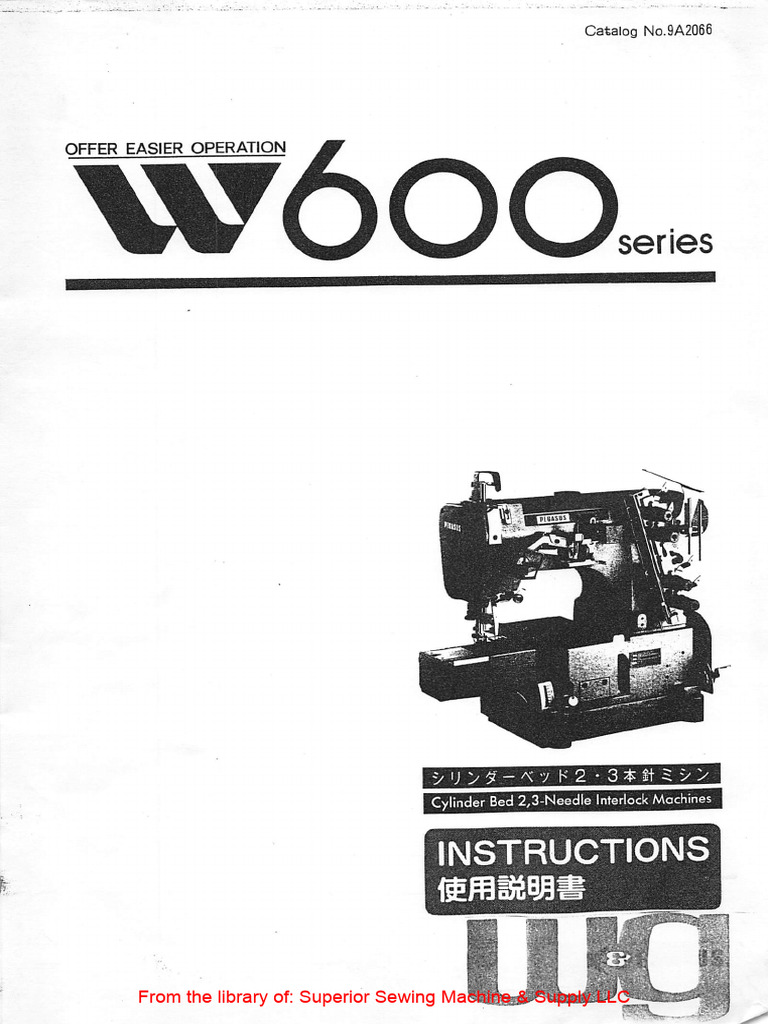 Pegasus (W&G) W600 Instruction Manual | PDF | Production And ...