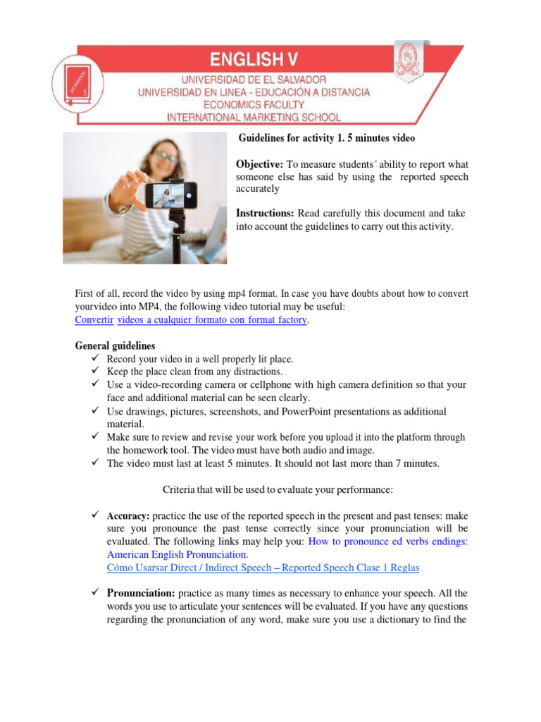 Guidelines For Activity 1. English V-2024 | PDF | English Language ...