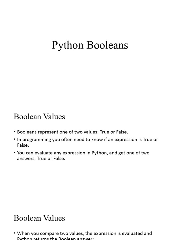 14 - Python Booleans | PDF