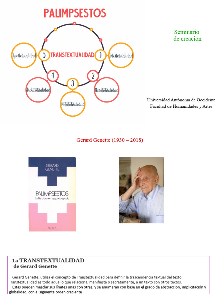 Transtextualidad según Genette | PDF