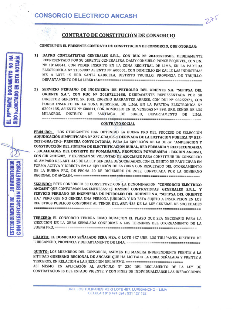 Consorcio Electrico | PDF