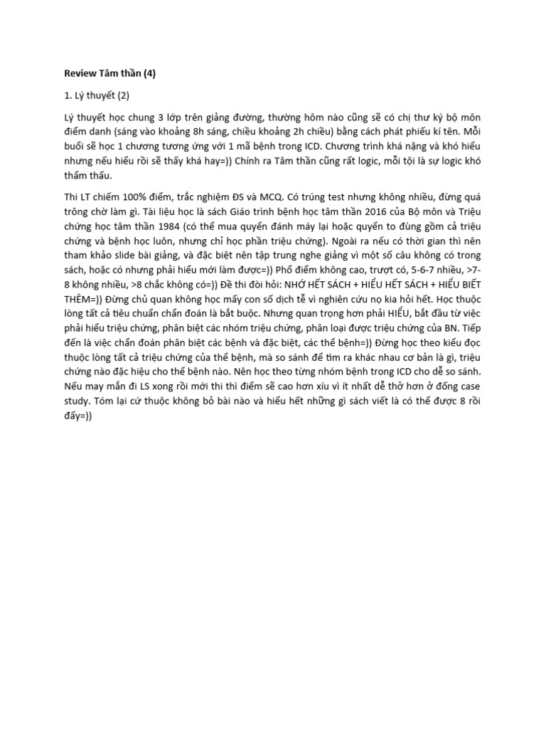 .1 key Review-Tâm-thần-1 | PDF