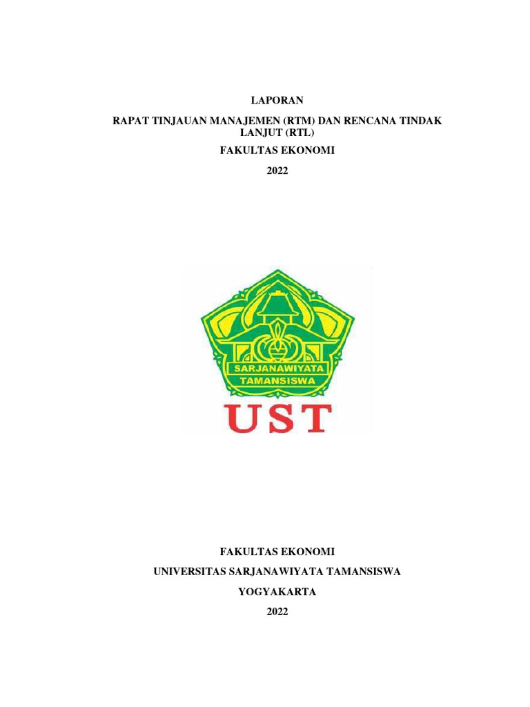 RTM dan RTL Fakultas Ekonomi UST 2022 | PDF | Karier & Perkembangan | Bisnis