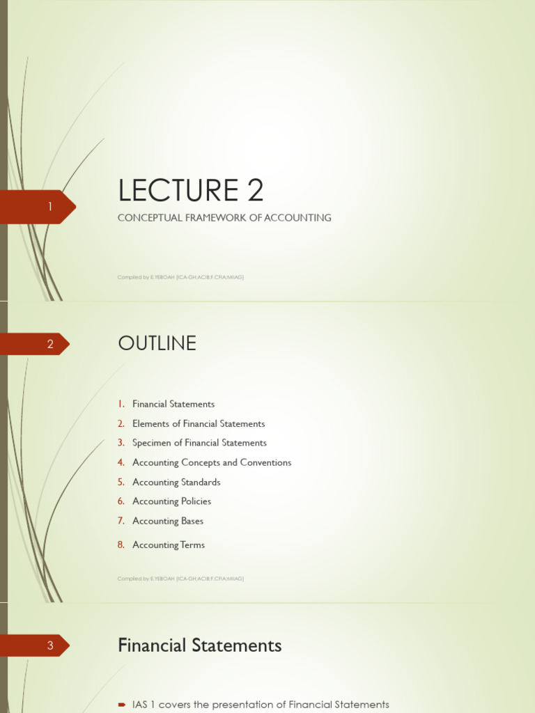 Lecture 2 Conceptual Framework Of Accounting Pdf International