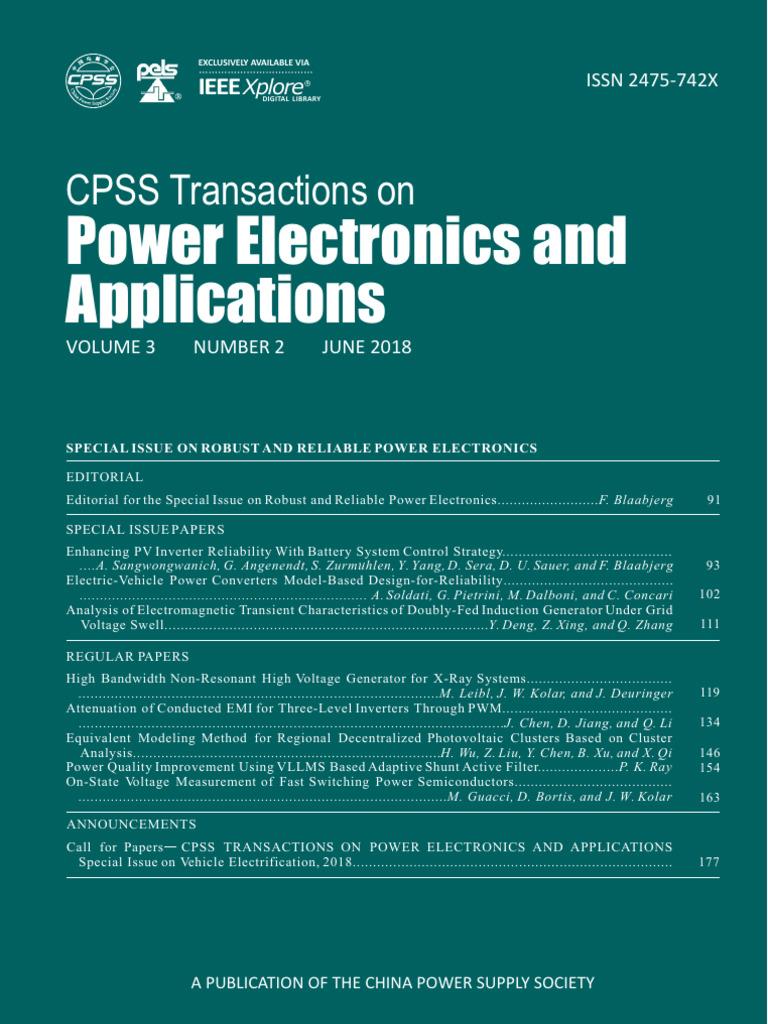 Robust Power Electronics Special Issue | PDF | Photovoltaics | Photovoltaic System