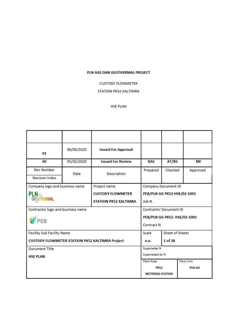 Hse Plan | Download Free PDF | Occupational Safety And Health ...