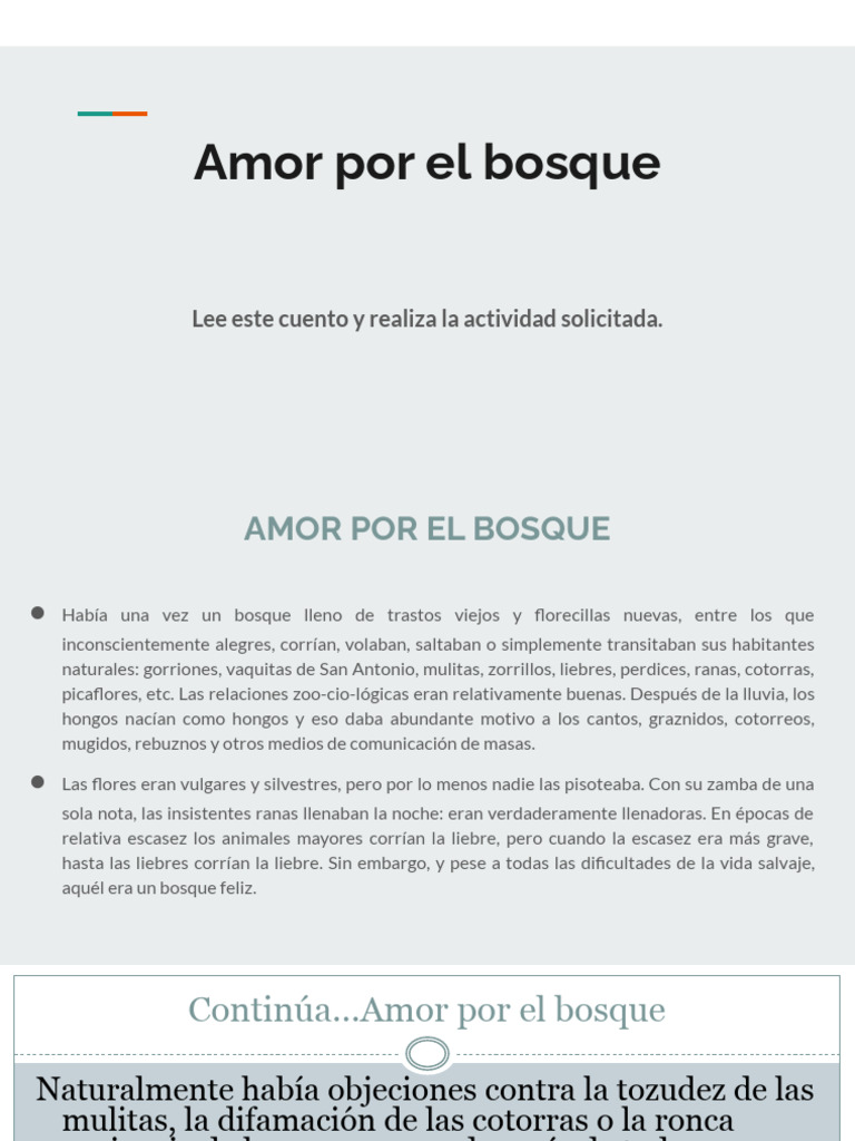 Cuento Amor Por El Bosque | PDF