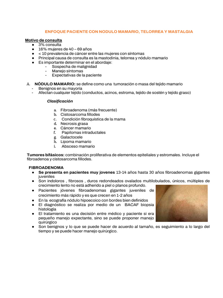 Enfoque Del Paciente Con Nodulo Mamario Ok | PDF | Cáncer de mama | Biopsia