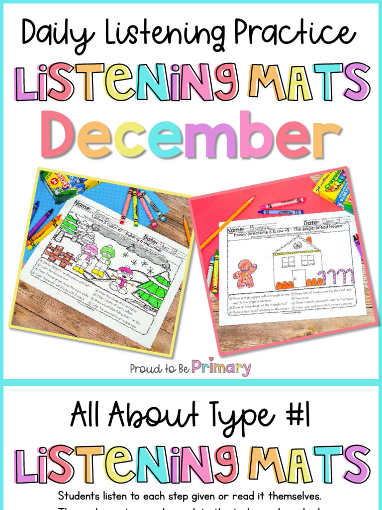 04 - Christmas Listening & Following Directions Activities - December ...