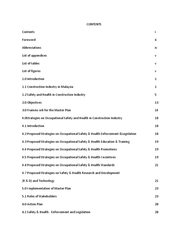 DOSH Master Plan | PDF | Occupational Safety And Health | Safety