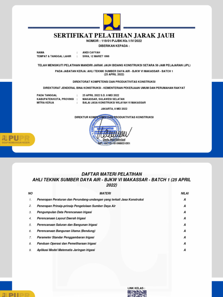 Sertifikat SDA | PDF
