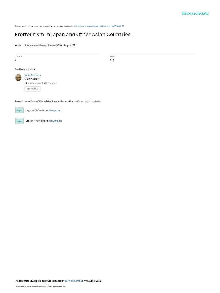 Frotteurism in Japan and Other Asian Countries SriKantha Andmatsui ...