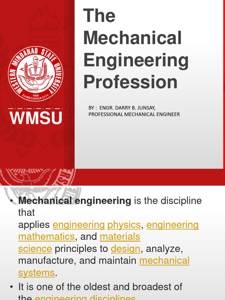 Lesson 1 Me Profession | PDF | Mechanical Engineering | Engineering