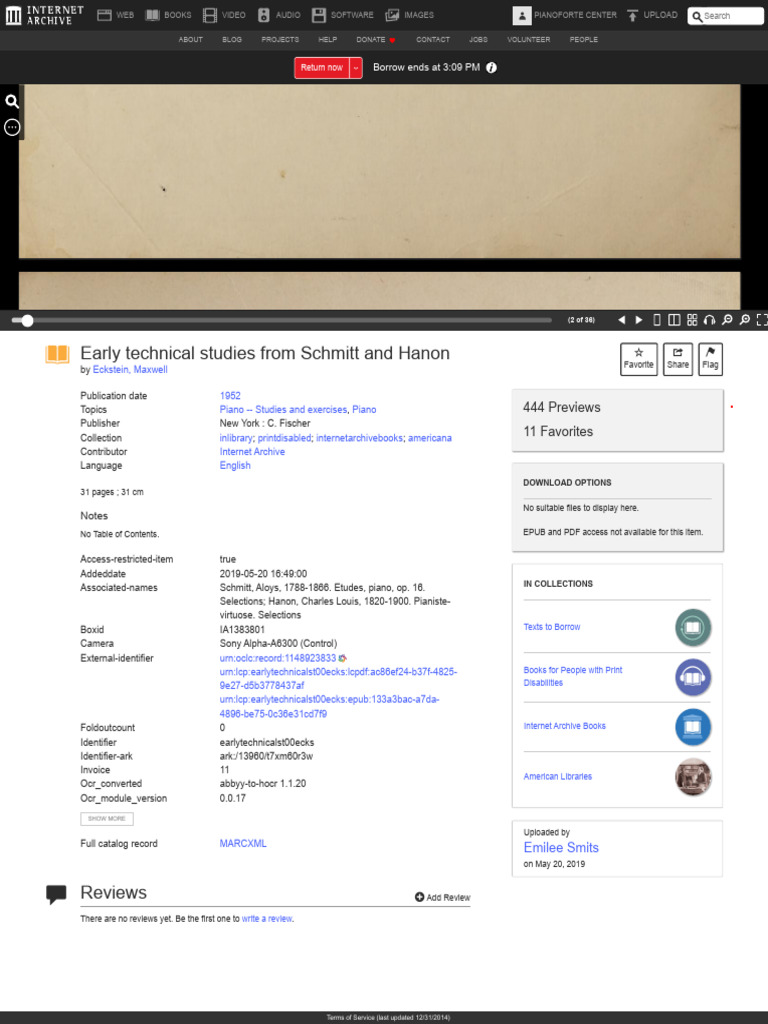 Early Technical Studies From Schmitt and Hanon - Eckstein, Maxwell - Free Download, Borrow, and ...