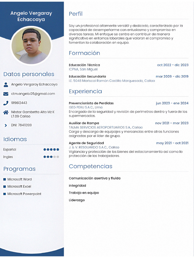 Angelo Vergaray CV | PDF
