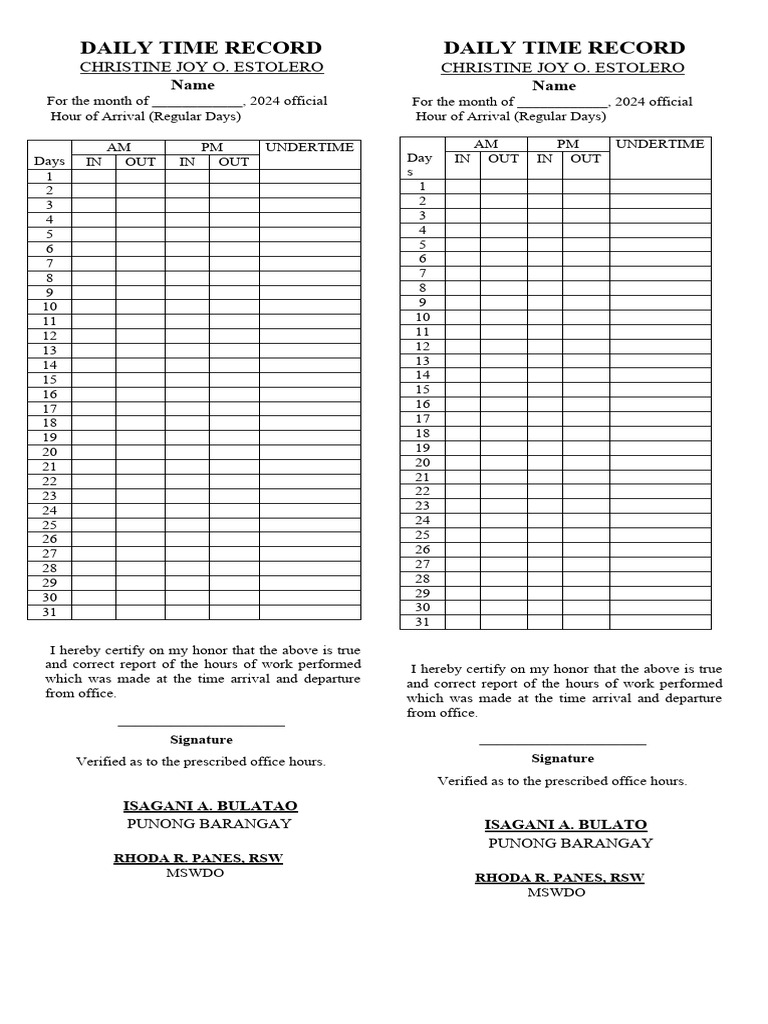 NEW-DAILY-TIME-RECORD | PDF