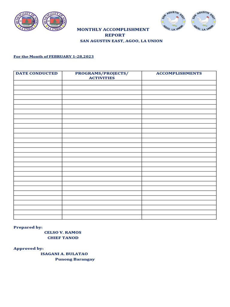 Monthly Accomp - Tanods | PDF