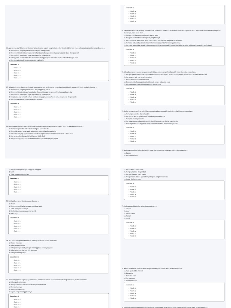 Soal Dan Pembahasan Tryout TKP TKD 2 | PDF