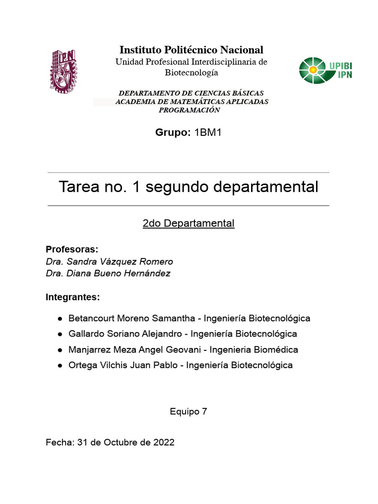 Progra 1BM1 T1 E7 | PDF | Matlab | Informática