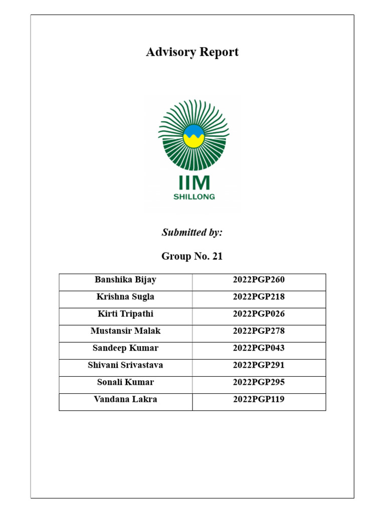 Advisor Report G21 | PDF | Venture Capital | Corporate Finance