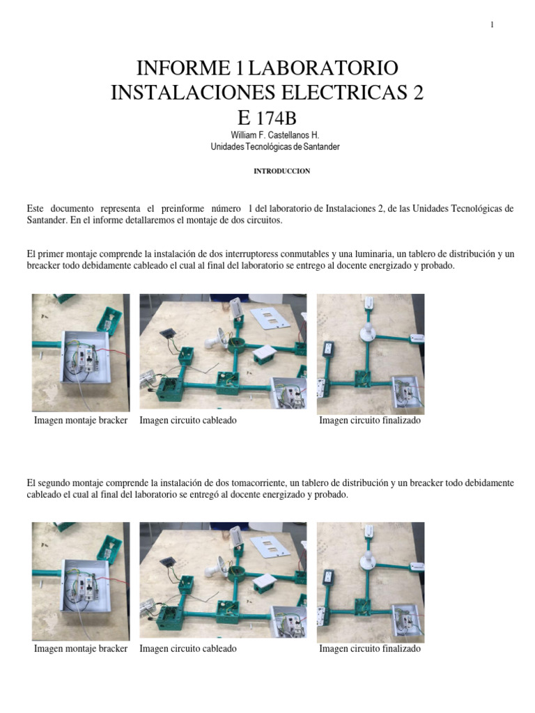 INFORME 1 LABORATORIO INSTALACIONES_2 | PDF