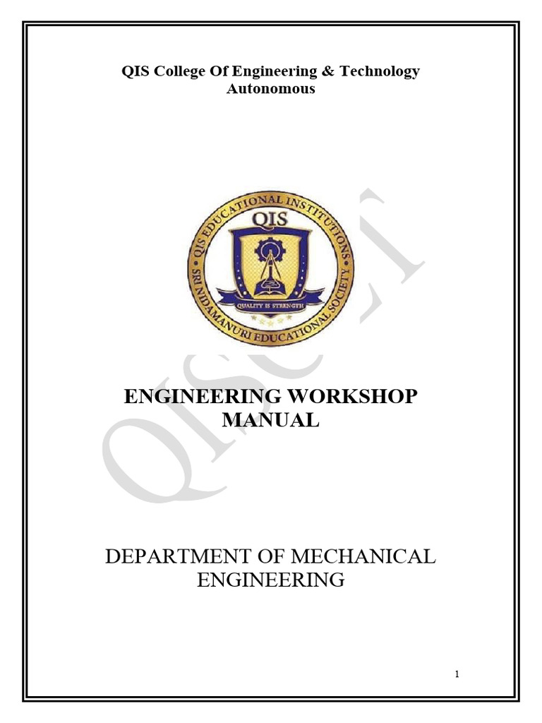 Work Shop Manual I Year-Qis | PDF | Forging | Extrusion