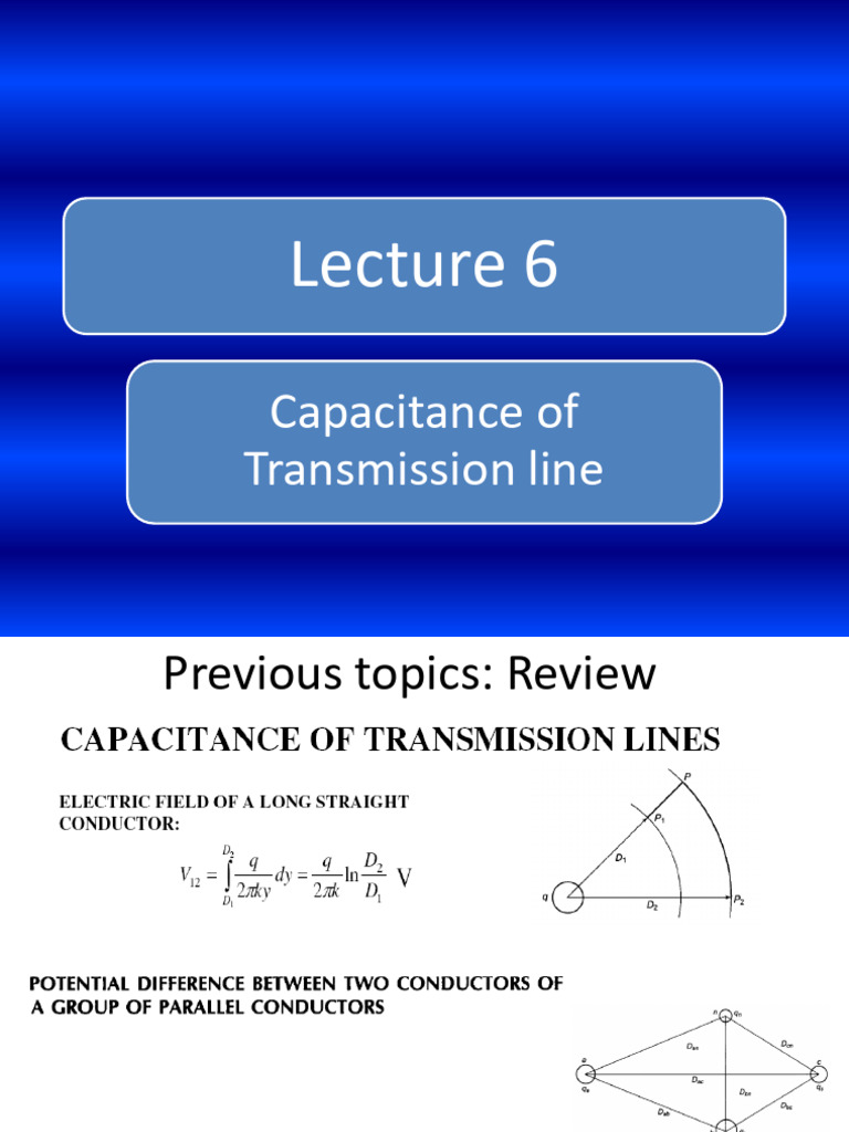 Lecture 6-Capacitance of Transmission Lines | Download Free PDF | Capacitance | Electric Power ...