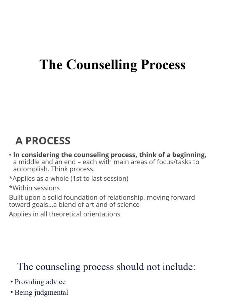 The Counselling Process | PDF | Psychotherapy | Psychology