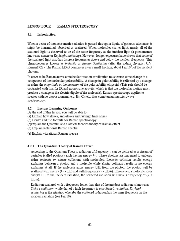 Principles of Raman Spectroscopy | PDF | Raman Spectroscopy | Spectroscopy