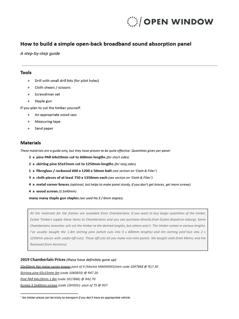 Open-Back Broadband Absorber Building Guide (Acoustic Panels) v1.5 ...
