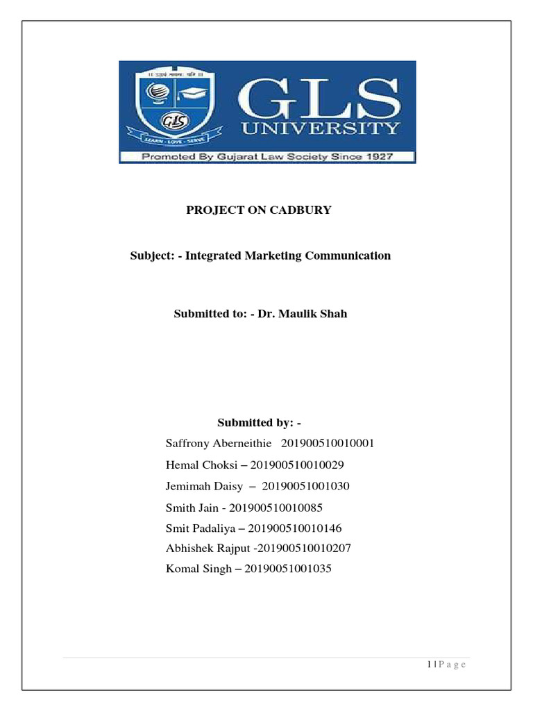 IMC Cadbury | PDF | Chocolate | Brand