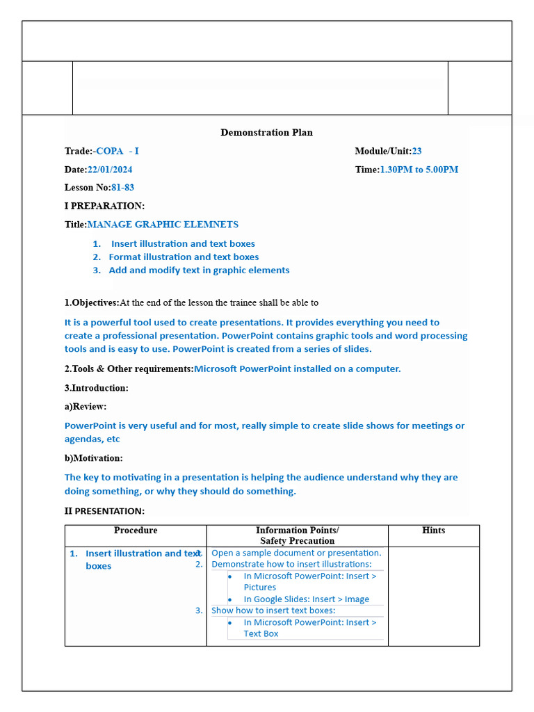 Demostration Plan - 22 JAN 2024 | PDF | Microsoft Power Point | Computing