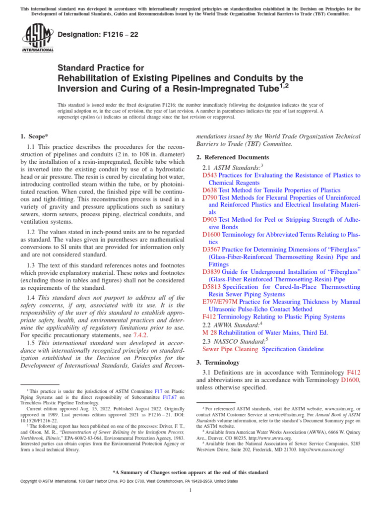 Rehabilitation of Existing Pipelines and Conduits by The Inversion and ...