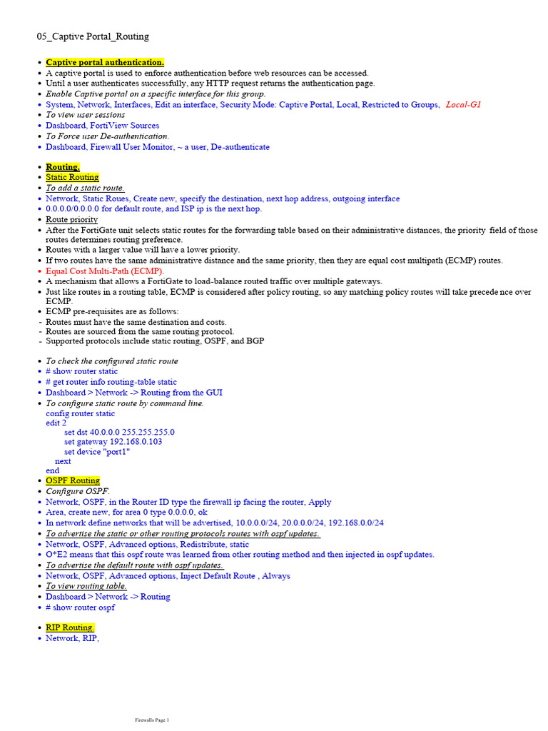 05 - Captive Portal - Routing | PDF | Routing | Router (Computing)