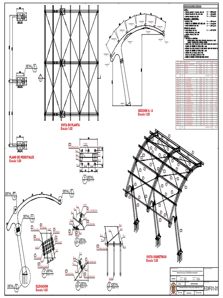 Sheet 001 Planos Generales - A1 - A1 Advance Steel-Model | PDF