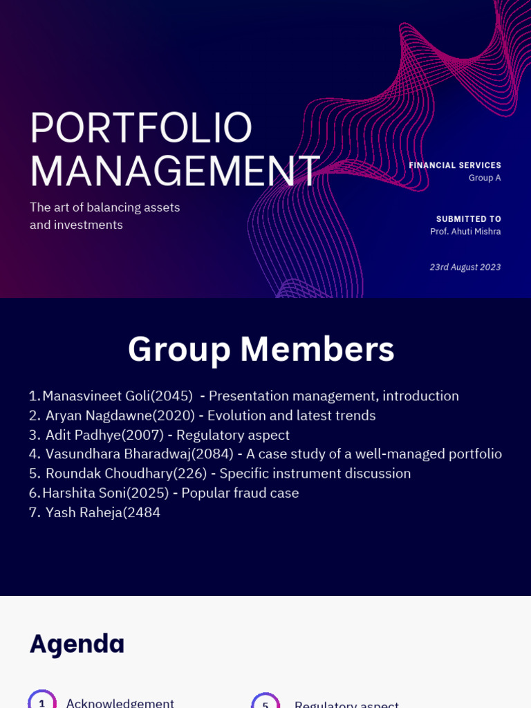 Financial Services Portfolio Management | PDF | Exchange Traded Fund ...