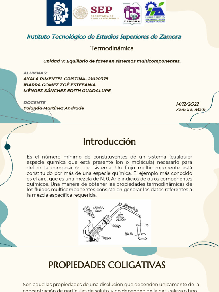 Equilibrio de Fases en Sistemas Multicomponentes | PDF | Solubilidad ...