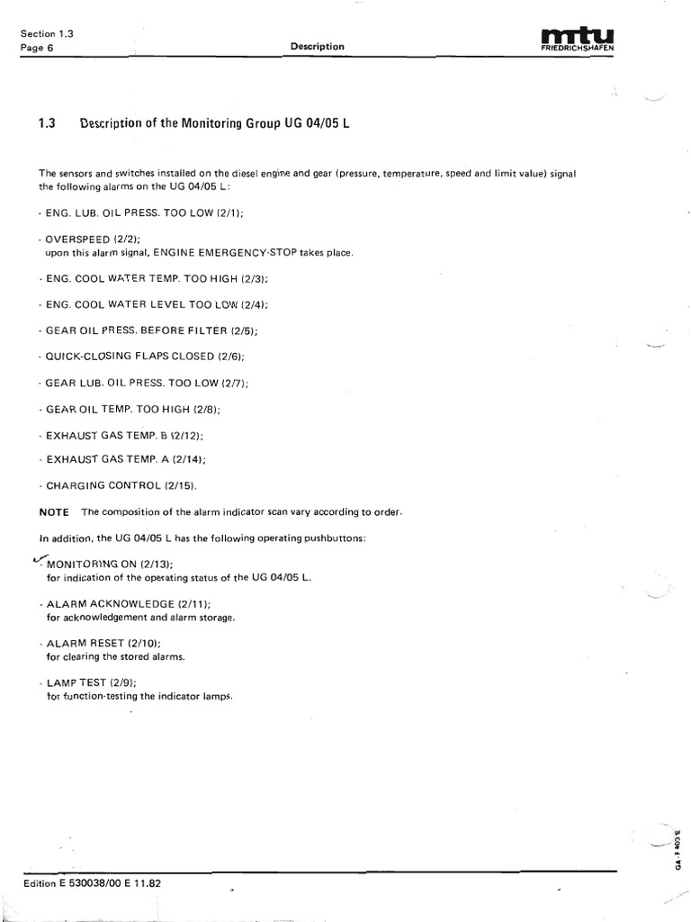 MTU Alarm Unit | PDF