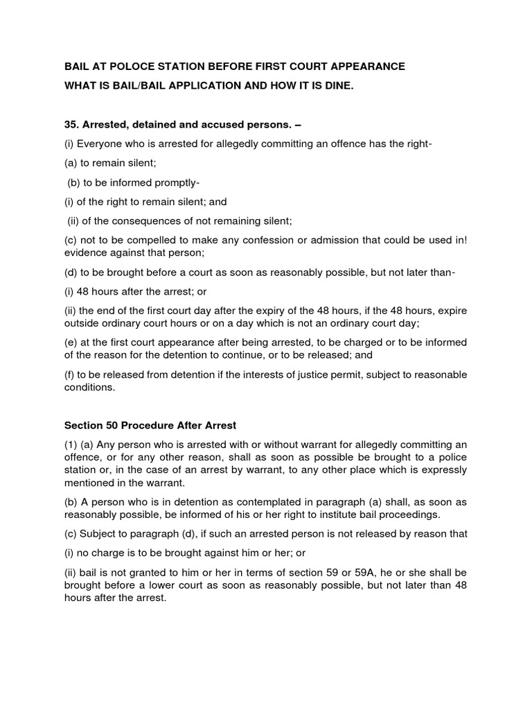 Bail 01 | PDF | Bail | Arrest