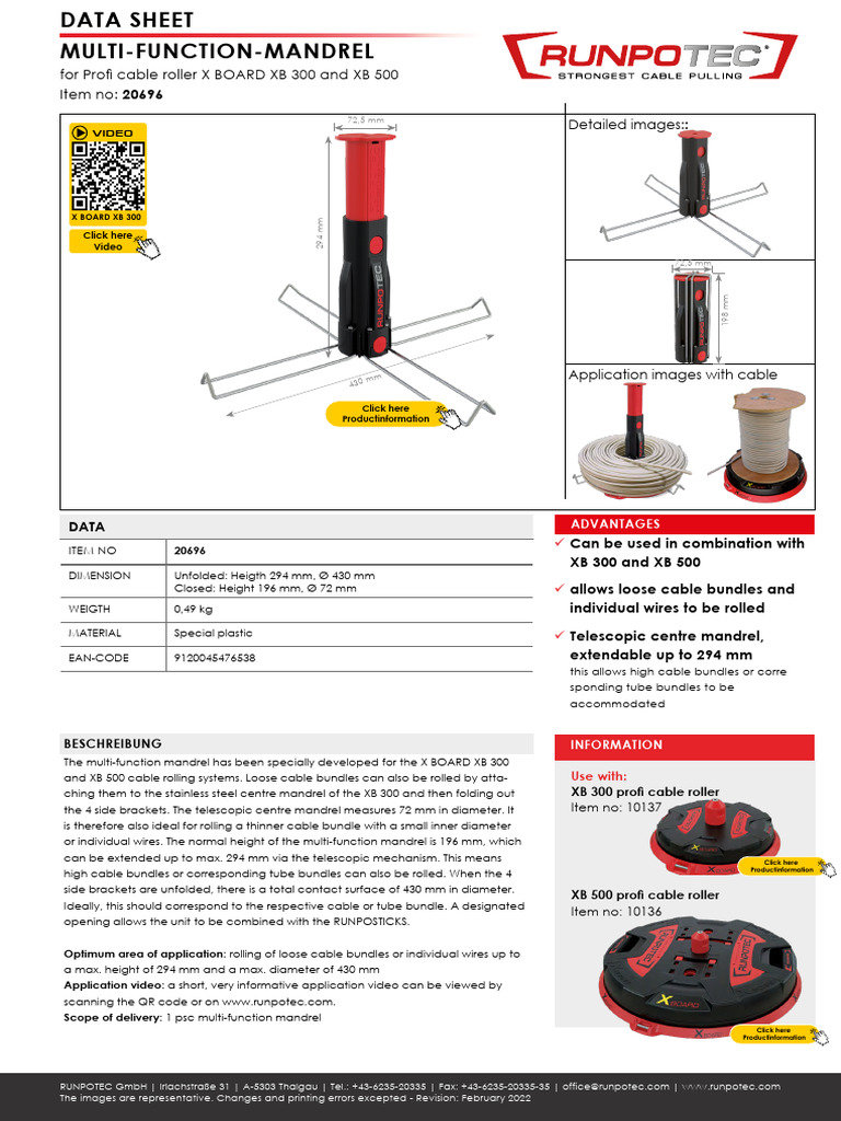 En Runpotec Data Sheet Multi Function Mandrel 20696 | PDF ...
