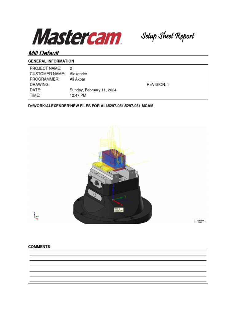 Mastercam Setup File | PDF | Metalworking | Cutting Tools