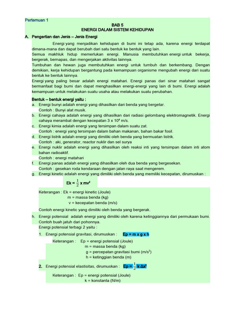 Materi Bab 5 Energi PBM 1 | PDF | Ilmu Sosial | Sains & Matematika