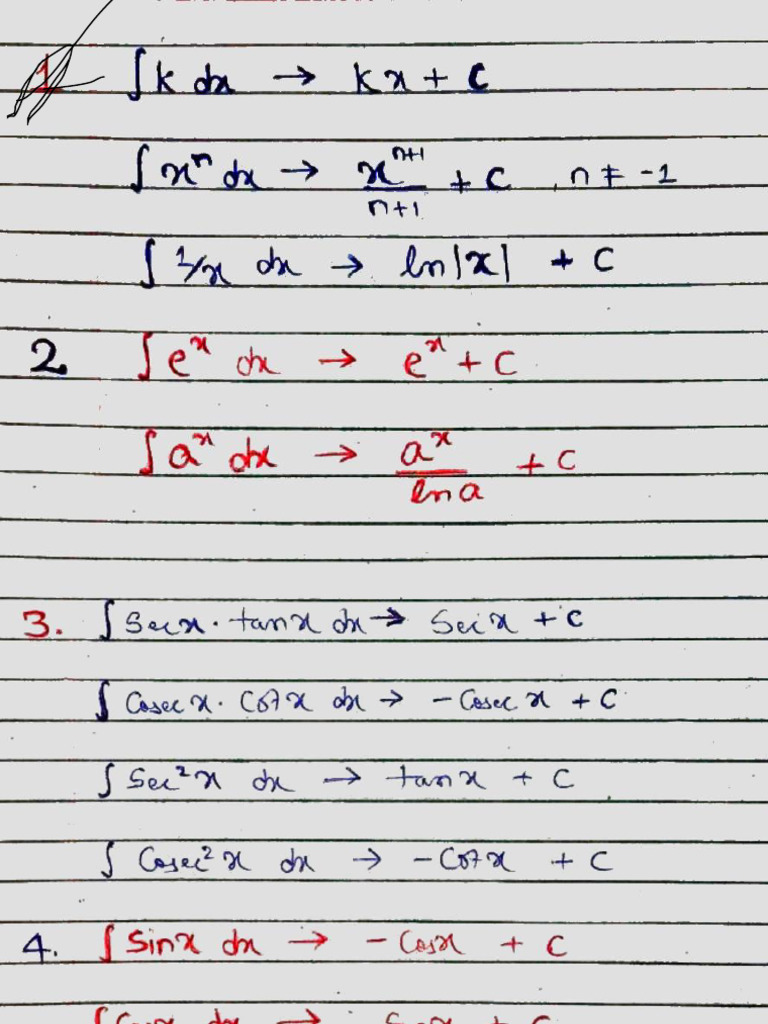 Integration Formulae | PDF