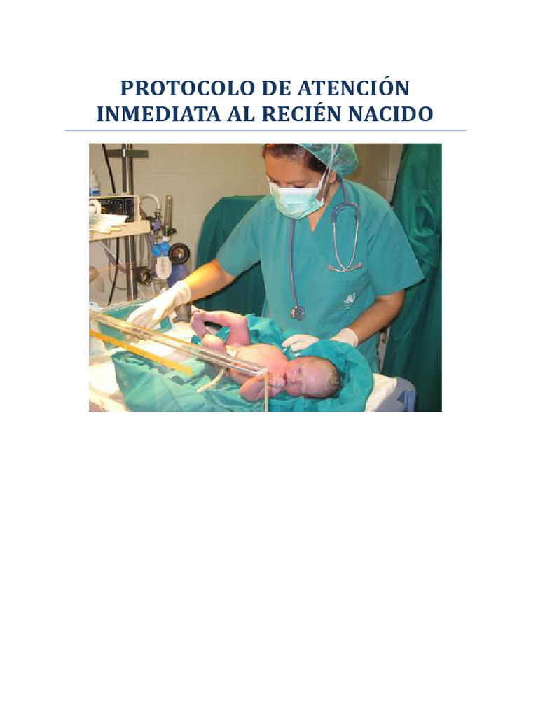 Protocolo de Atencion Inmediata Al Recien Nacido | PDF | Infantes ...