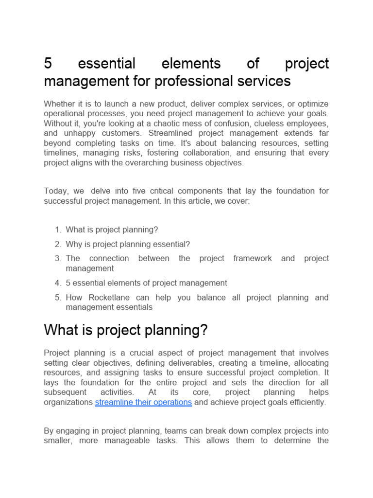 5-essential-elements-of-project-management-for-professional-services | PDF 5-essential-elements-of-project-management-for-professional-services | PDF