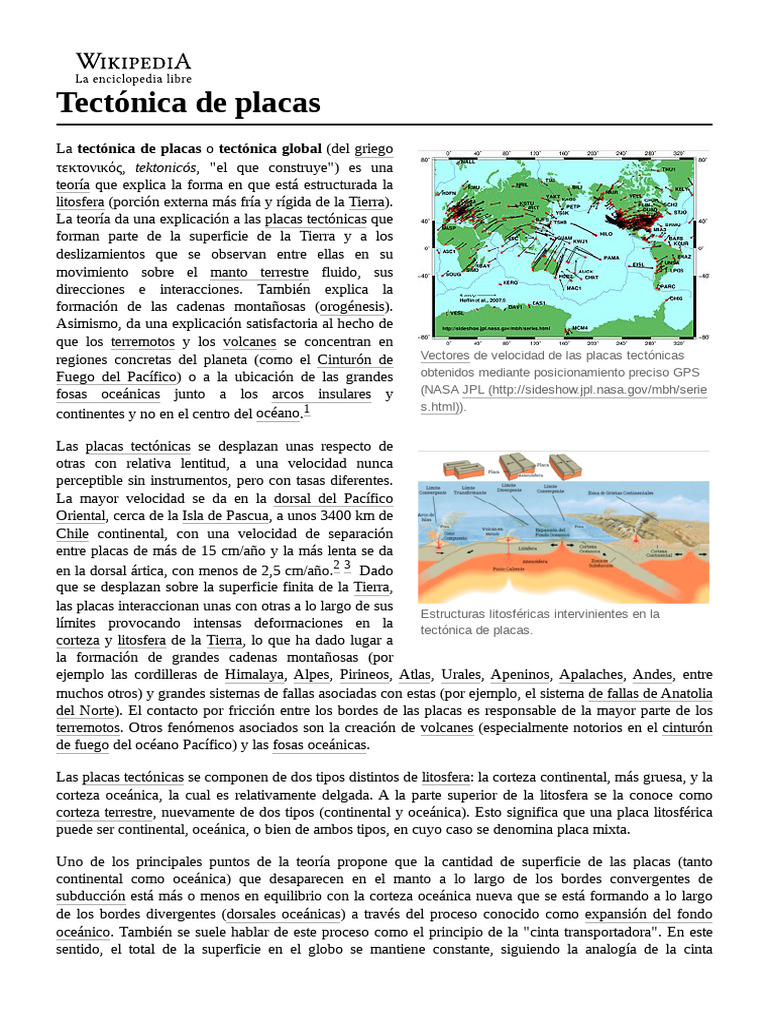 Teoría de la Tectónica de Placas | PDF | Placas tectónicas | Tierra