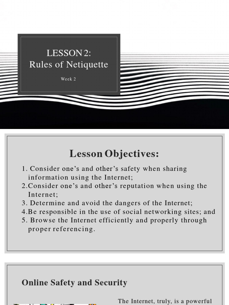 Lesson 2 Rules of Netiquette 1 | PDF | Malware | Security
