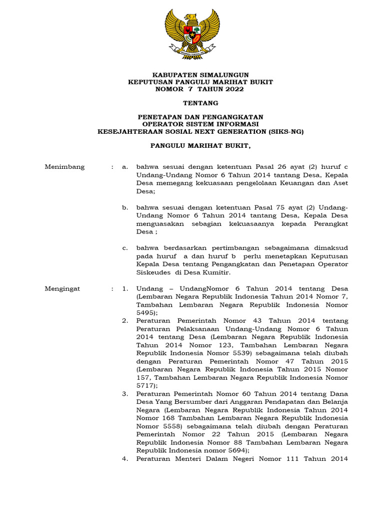 SK Operator SIKS NG | PDF