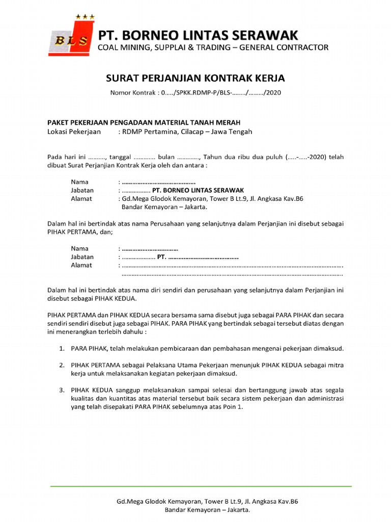 Draft SPKK RDMP Pertamina | PDF